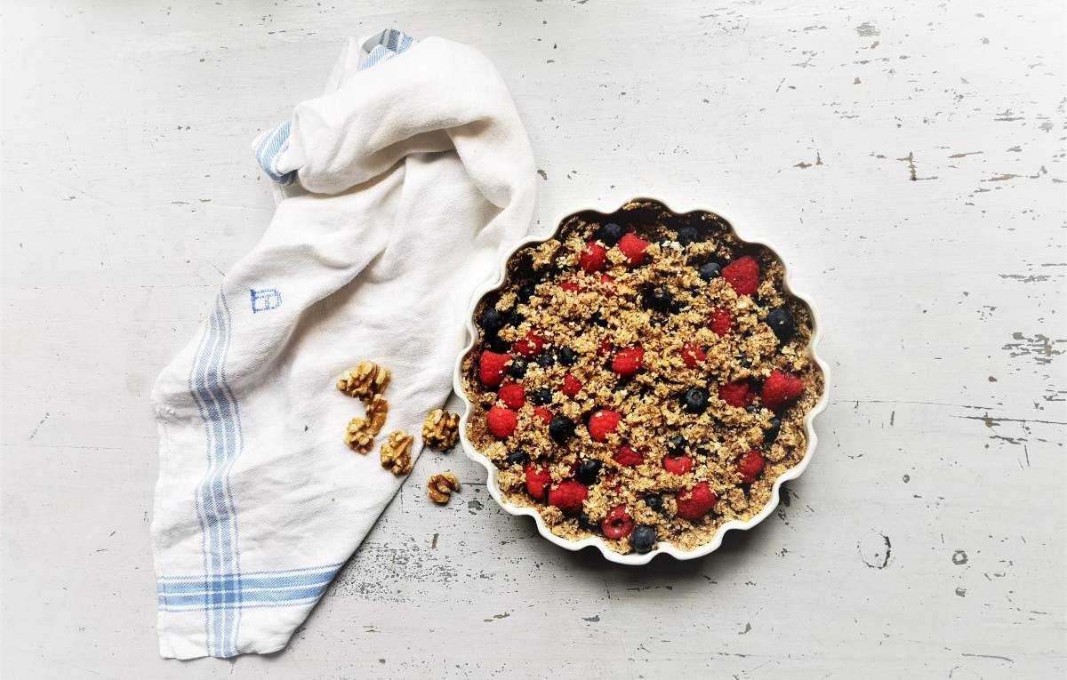 Recept på raw smulpaj - Super Synbiotics